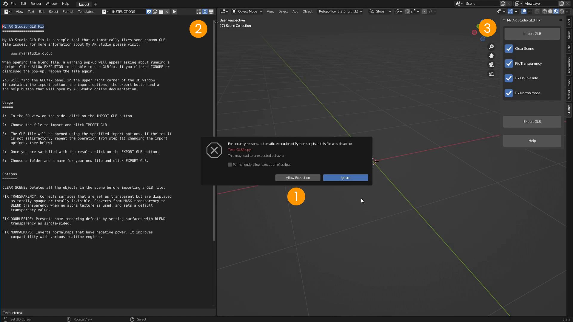 GLB Fix Learn MyARStudio