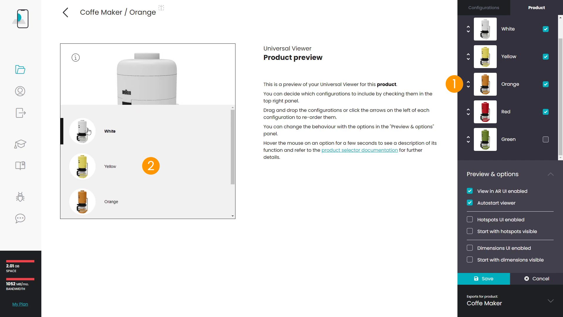 Product selector Learn MyARStudio