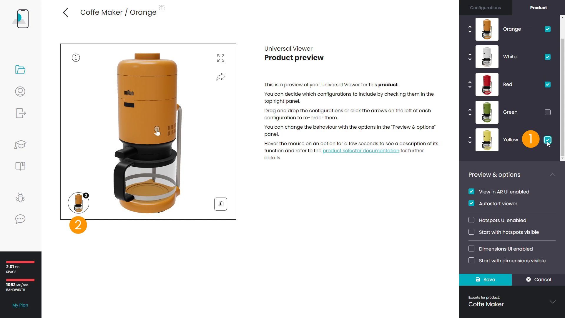 Product selector Learn MyARStudio